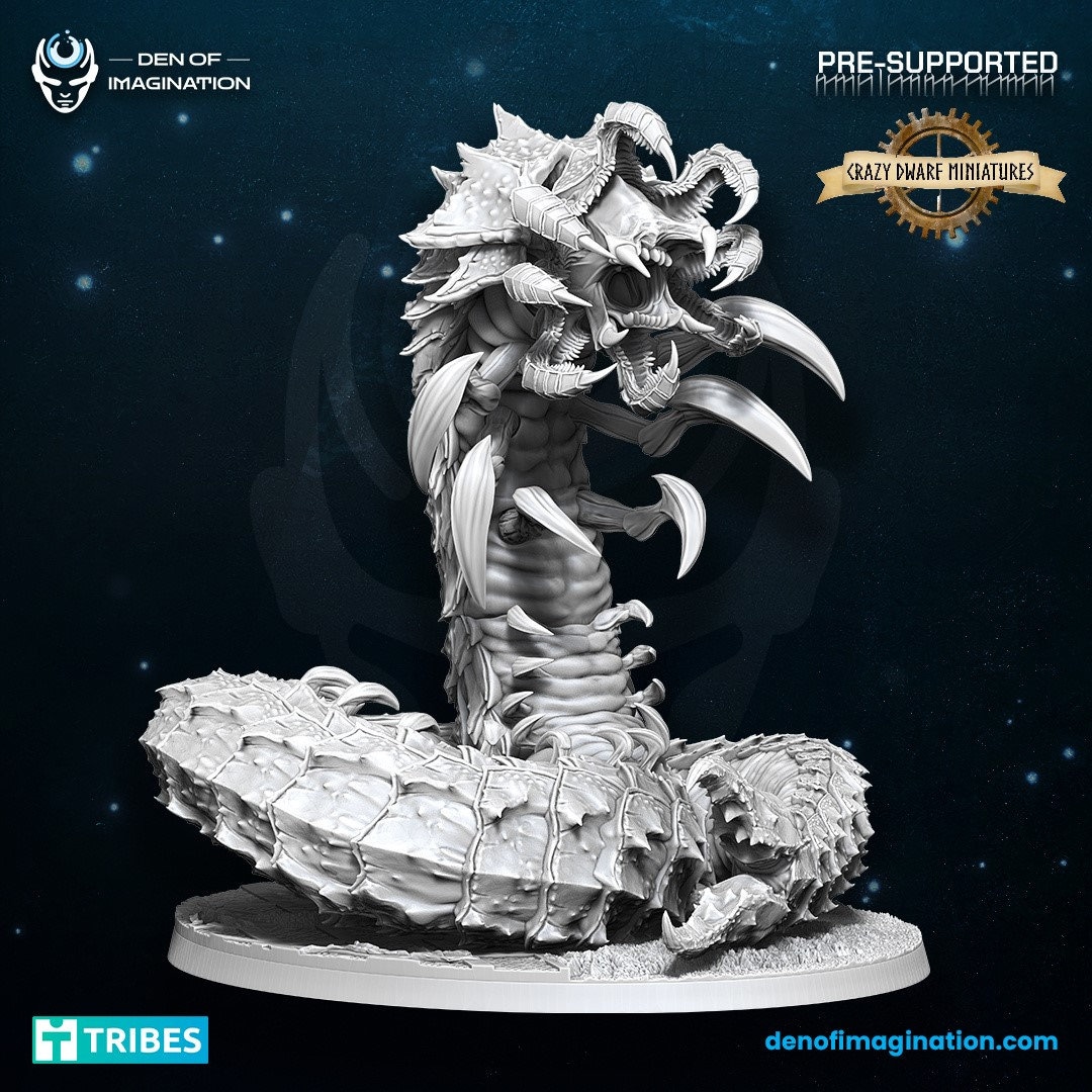 Hive Devouring Serpent | Alien Hive Kelth | 3D Printed Resin Miniature ...