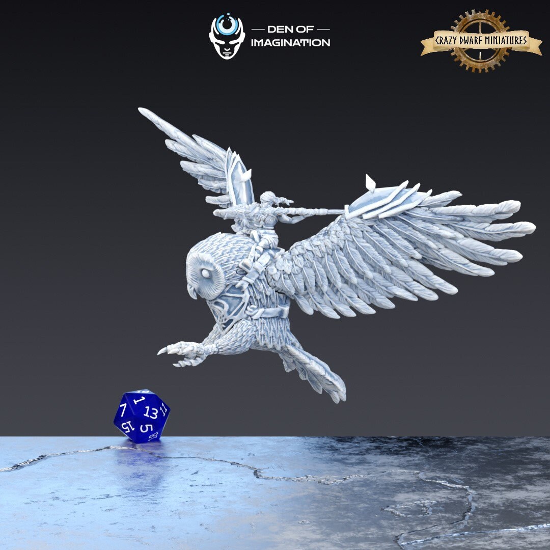 Wood Elf Owl Riders | Wood Elf Cavalry | 3D Printed Resin Miniature ...