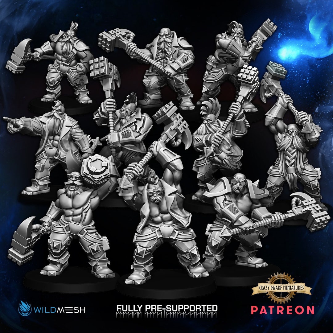 Dwarf Berserkers | Brawlers | Space Dwarves | 3D Printed Resin ...