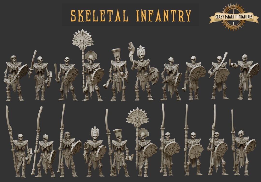 Skeleton Infantry | Pharaohs Legacy | 3D Printed Resin Miniature | by ...