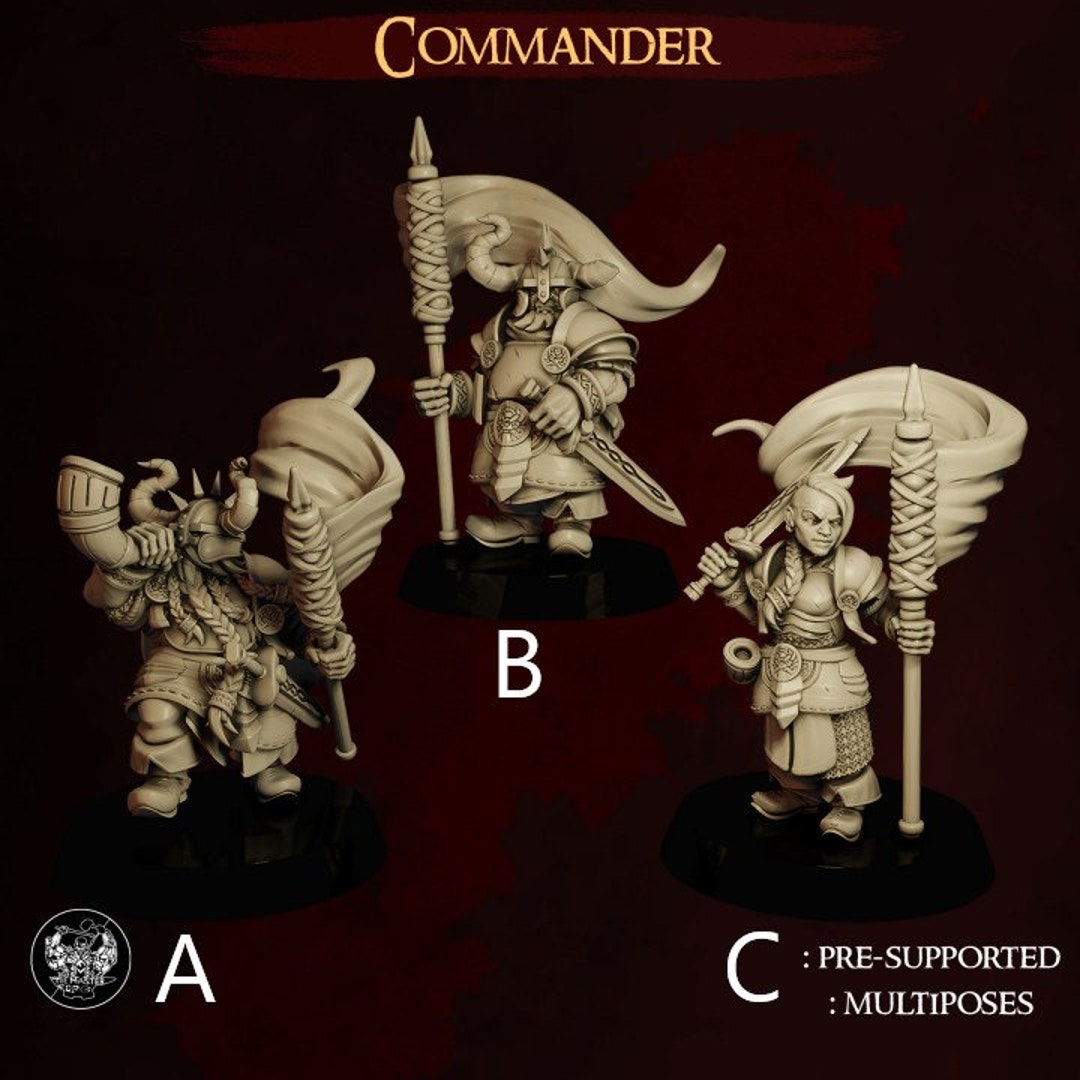 D&D Dwarf Commanders | Dwarf Hero | Dungeons and Dragons | 28mm/32mm ...