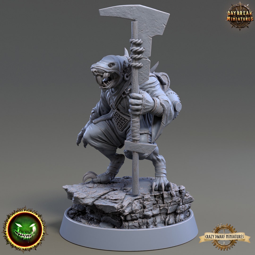 D&D Ratmen Artificer | Gauger Lepersnout | 3D Printed Resin Miniature ...