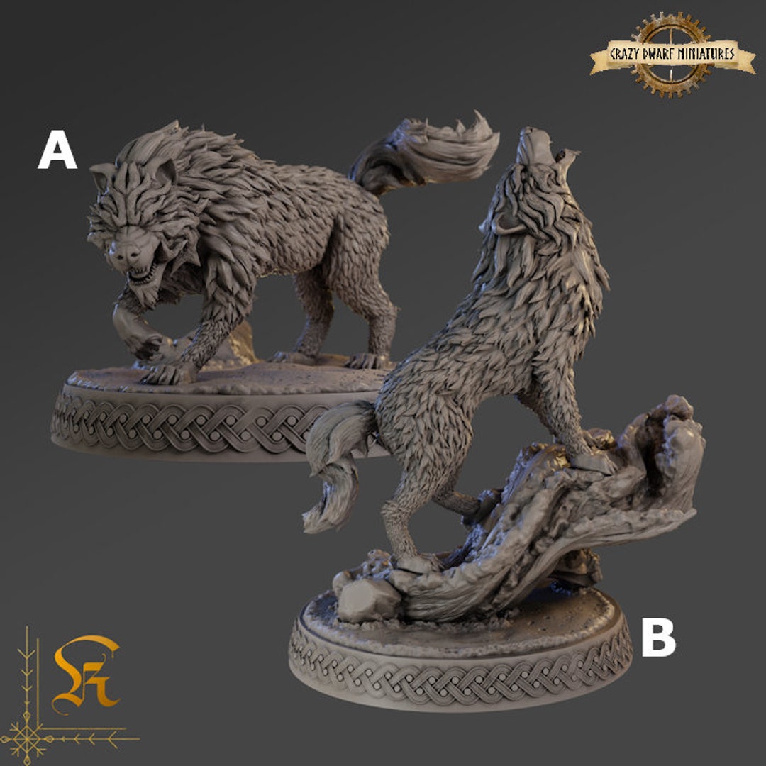 D&D Wolves of the Northwatch Mountains | 3D Printed Resin Miniature ...