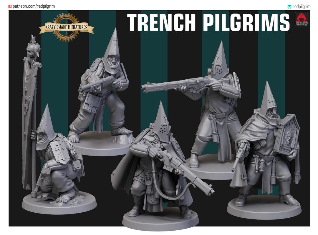 Trench Pilgrims V.1 | Holy Warriors | 3D Printed Resin Miniature | by ...