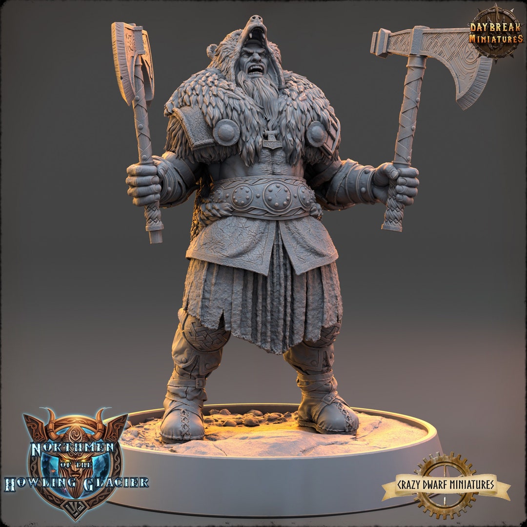 D&D Human Barbarian/fighter Thorfinn Black 3D Printed - Etsy