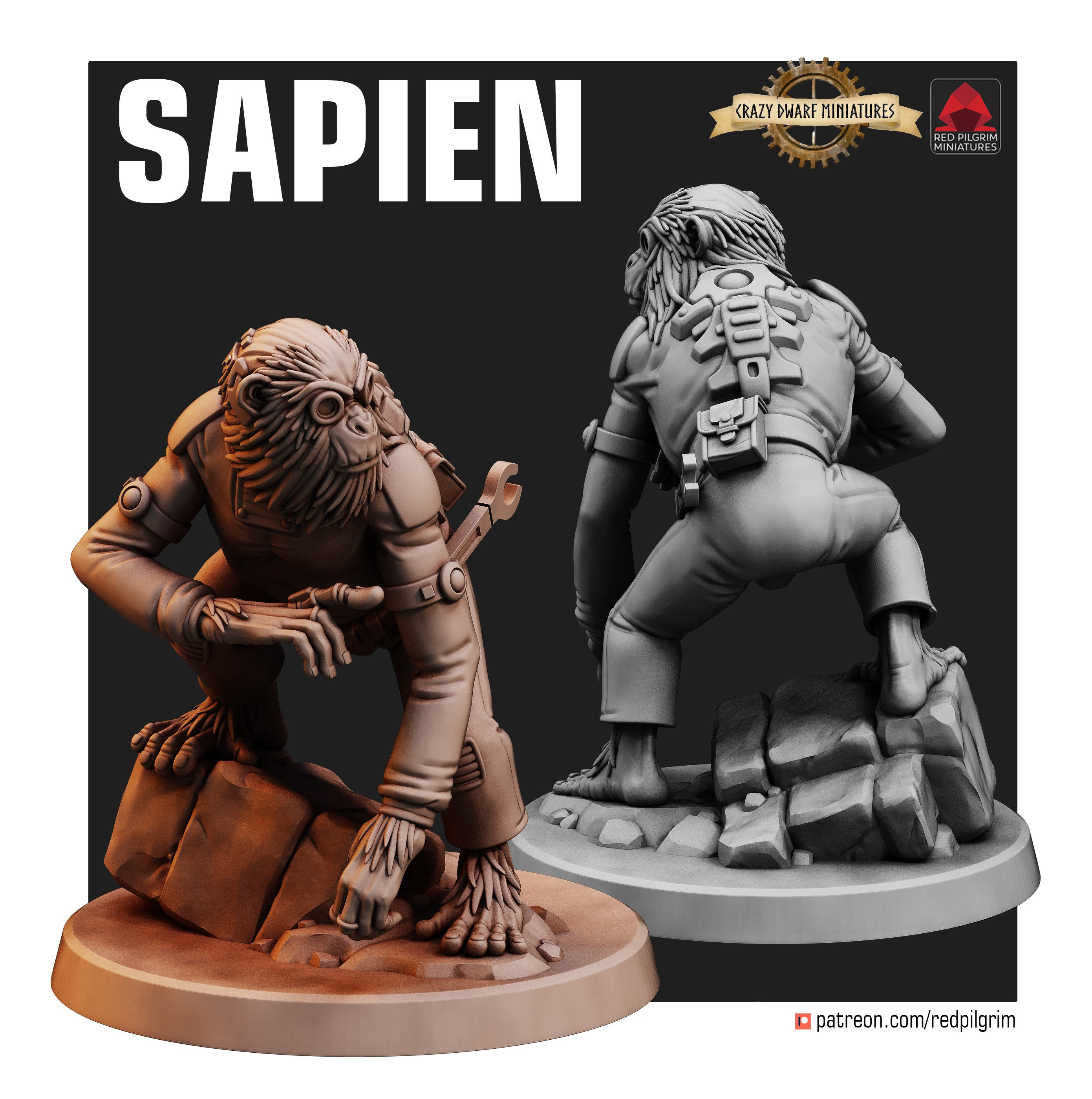 Imperial Sapien Engineer 3D Printed Resin Miniature by Red Pilgrim ...