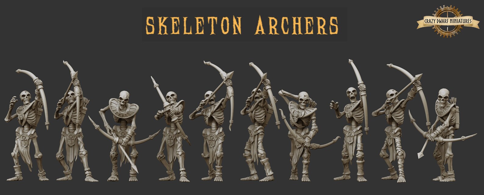 Skeleton Archers | Undead Pharaohs | 28mm/32mm Miniature | by Crab ...