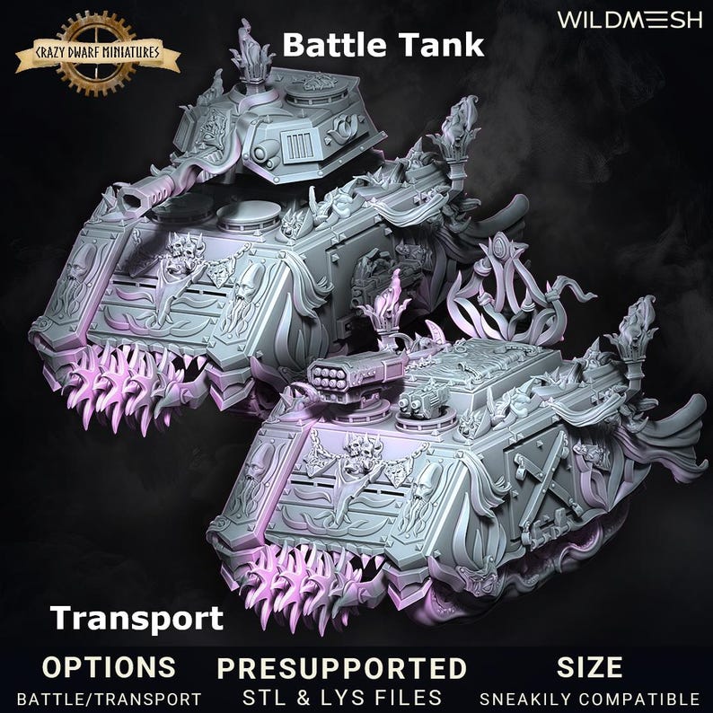 Battle Tank & Transport | Chaos Tank | Chaos Legions | 3D Printed Resin ...