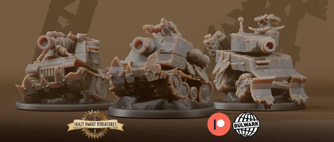 Goblin Tanks | Space Orks | 3D Printed Resin Miniature | by Bulwark ...