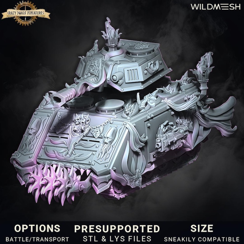Battle Tank & Transport | Chaos Tank | Chaos Legions | 3D Printed Resin ...