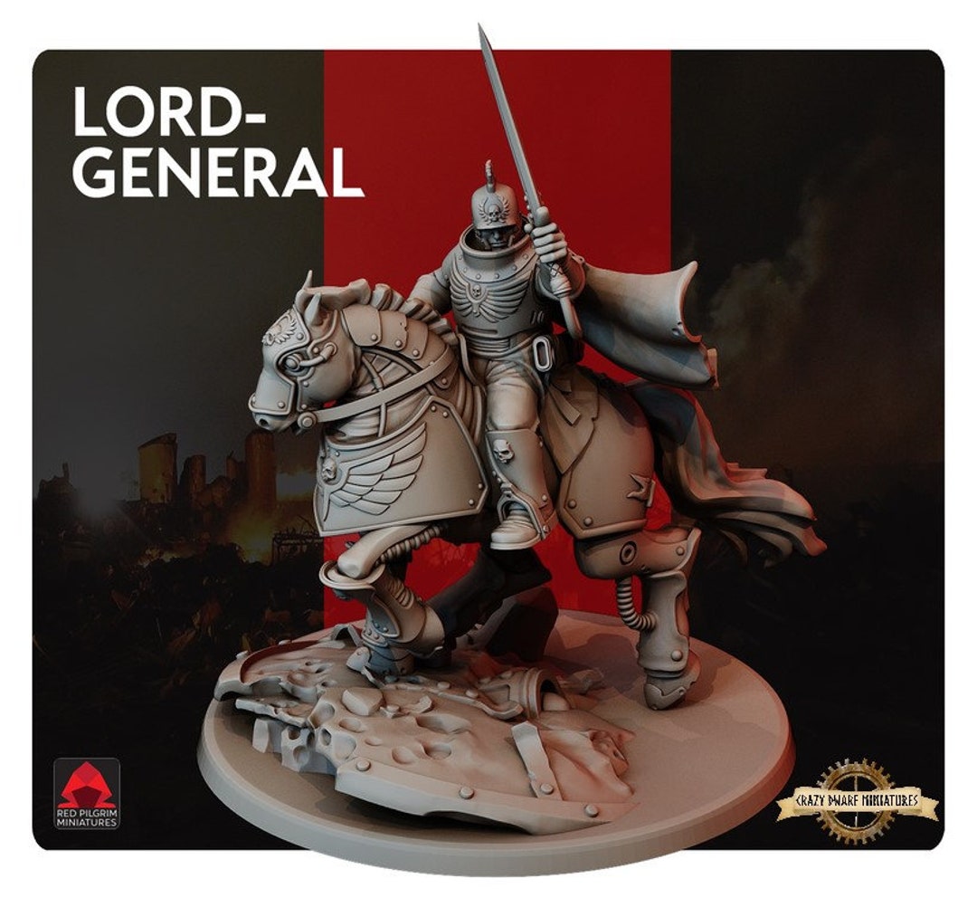 Imperial Lord General on Horse | 3D Printed Resin Miniature | by Red ...