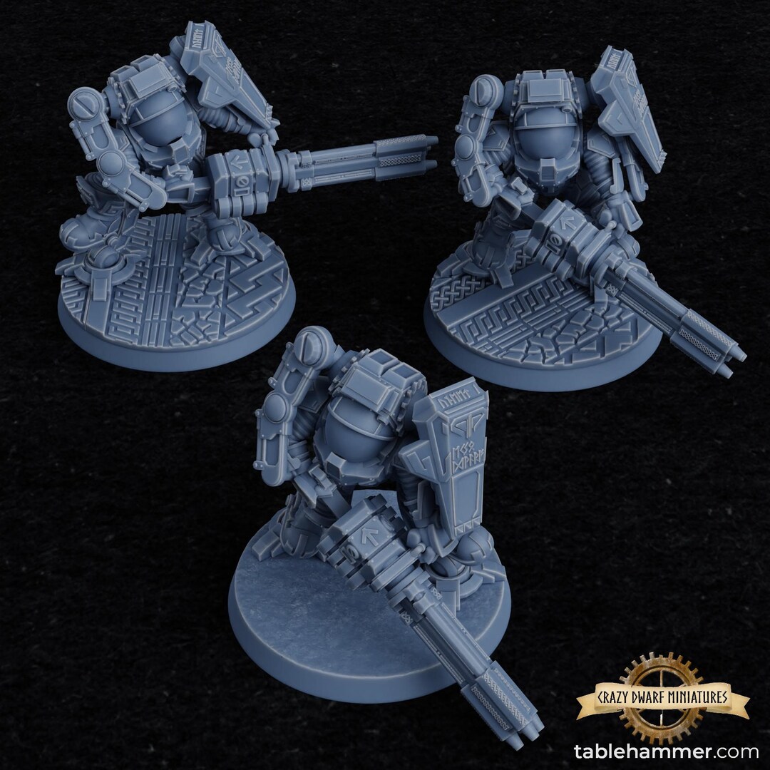Exo Dwarfs various Weapon Choices Federation of Tyr 3D Printed Resin ...