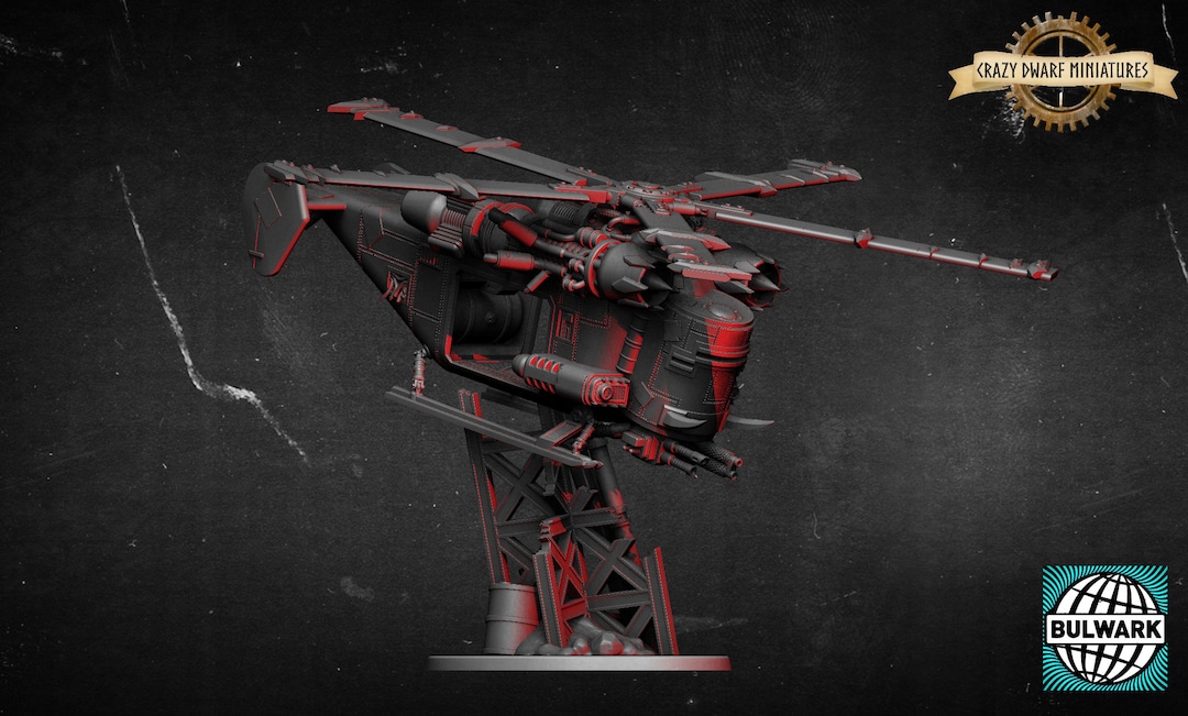 Huey-da-ork | Ork Helicopter Transport | 3D Printed Resin Miniature ...