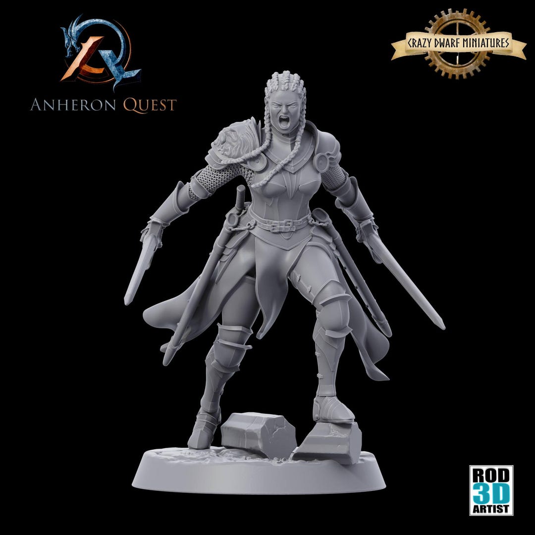 D&D Human Fighter/barbarian | Chierica | 3D Printed Resin Miniature ...