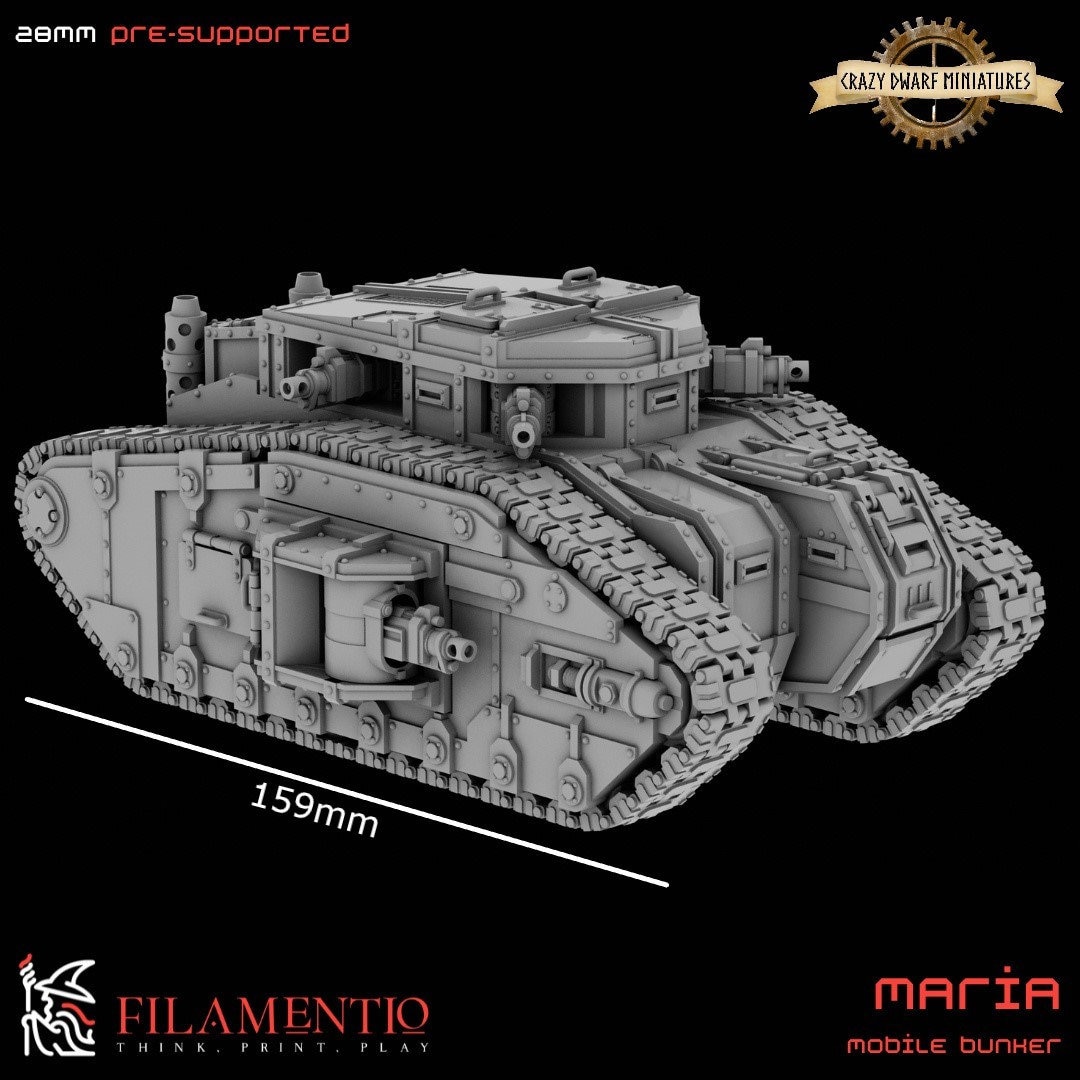 Maria - the Rolling Bunker | 3D Printed Resin Miniature | by Filamentio ...