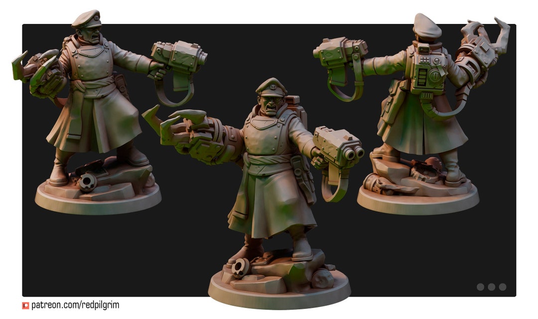 Imperial Commissar With Fist | 3D Printed Resin Miniature | by Red ...