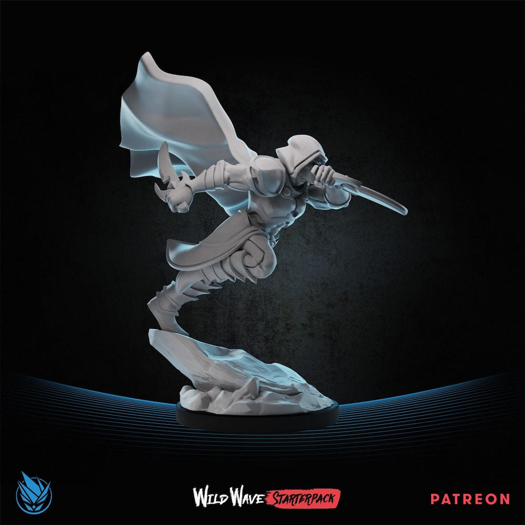 D&D Dark Elf Rogue 3D Printed Resin Miniature by Wild Mesh - Etsy