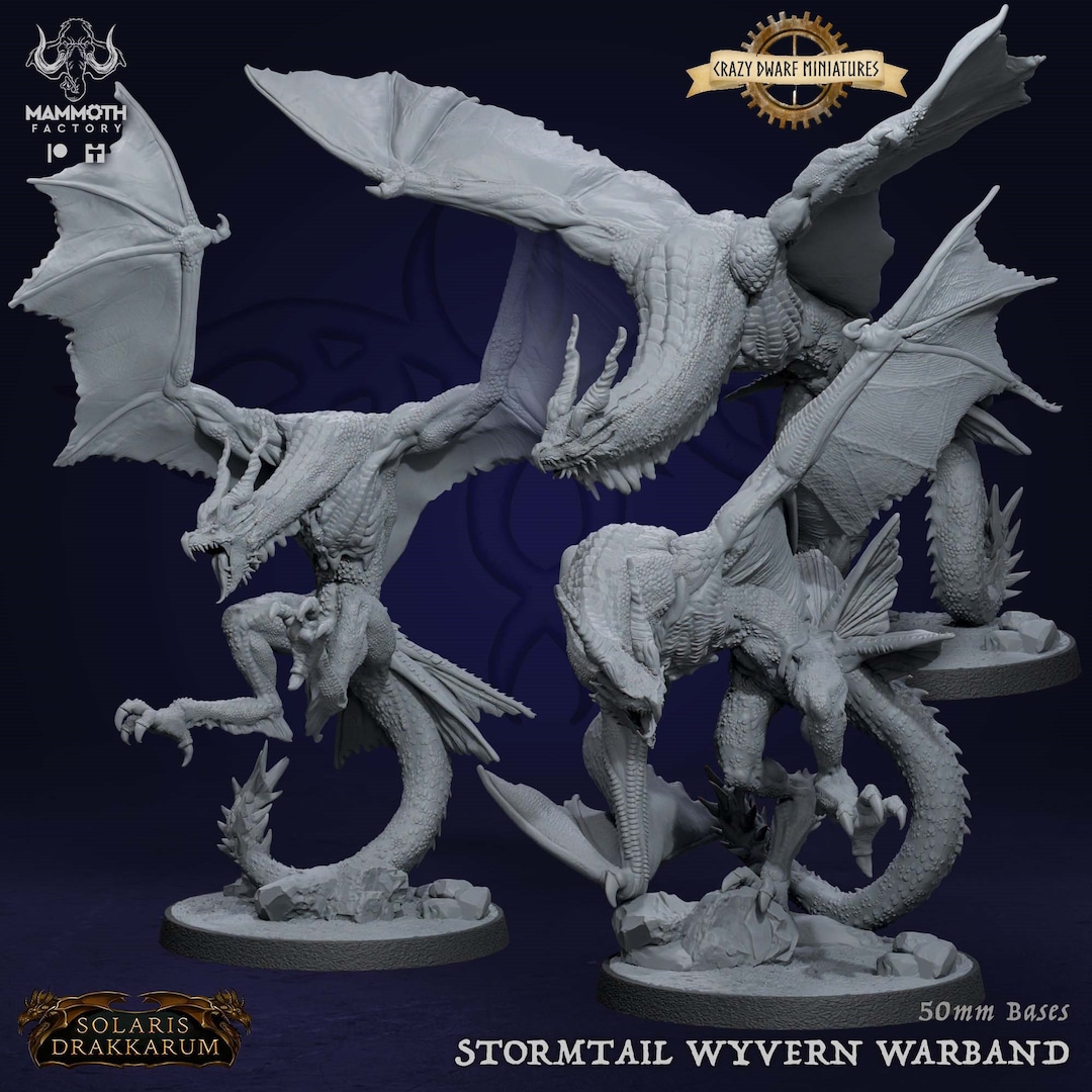 Stormtail Wyverns | Solaris Drakkarum | 3D Printed Resin Miniature | by ...