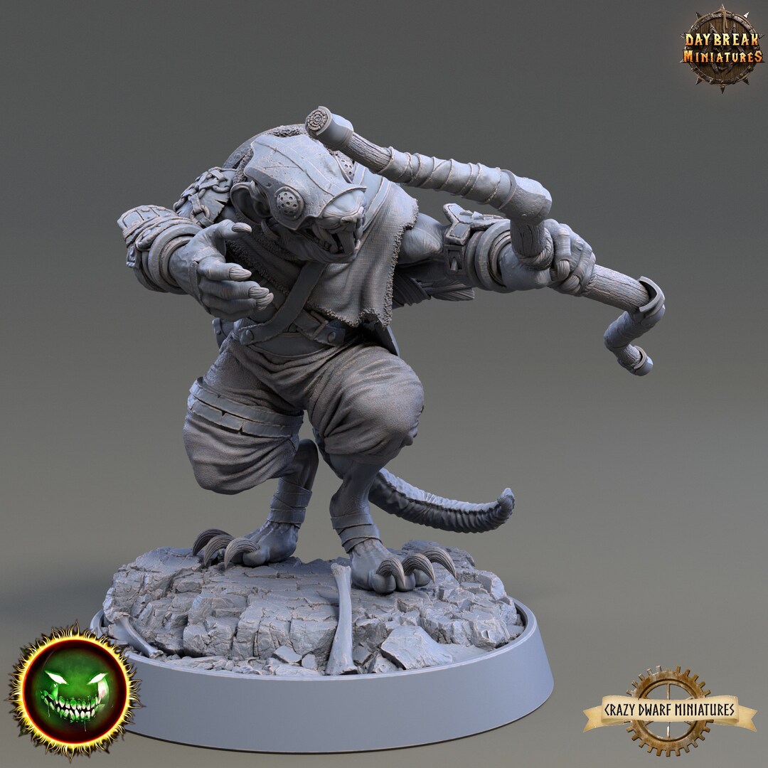 D&D Ratmen Ranger | Cultro Snotarrow | 3D Printed Resin Miniature ...