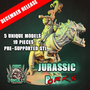 Orc Champion on T-rex | 3D Printed Resin Miniature | by Orc Skull ...