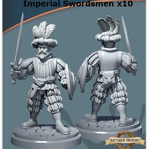 Imperial Militia Halberds / Swords / Spears 28mm Mercenary Warband 3D ...