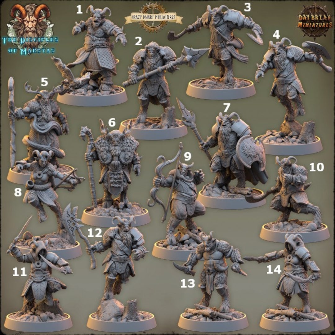 D&D Satyr Mercenaries | the Disciples of Marsyas | 3D Printed Resin ...