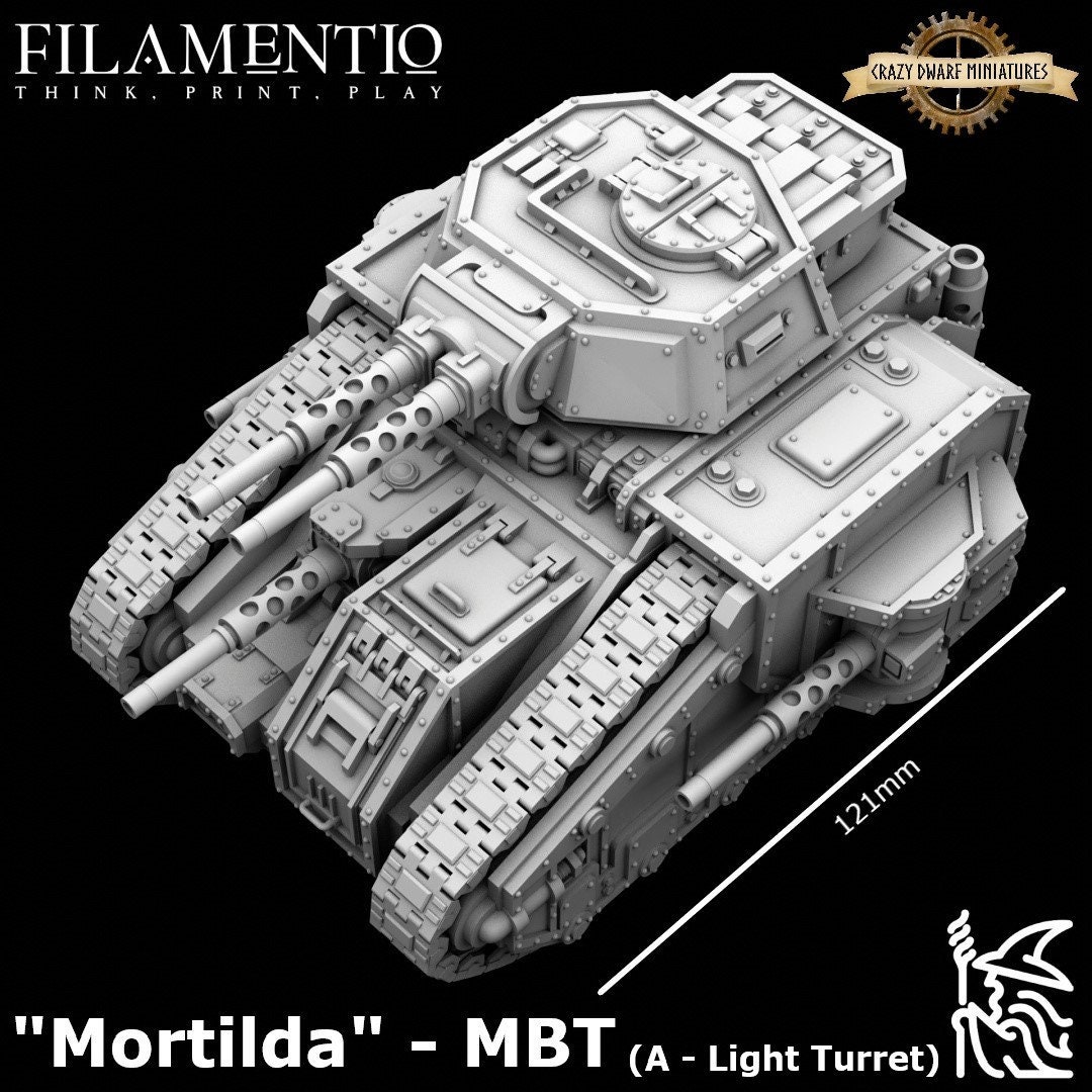 Mortilda (A - Light Turret) - Main Battle Tank | 3D Printed Resin ...