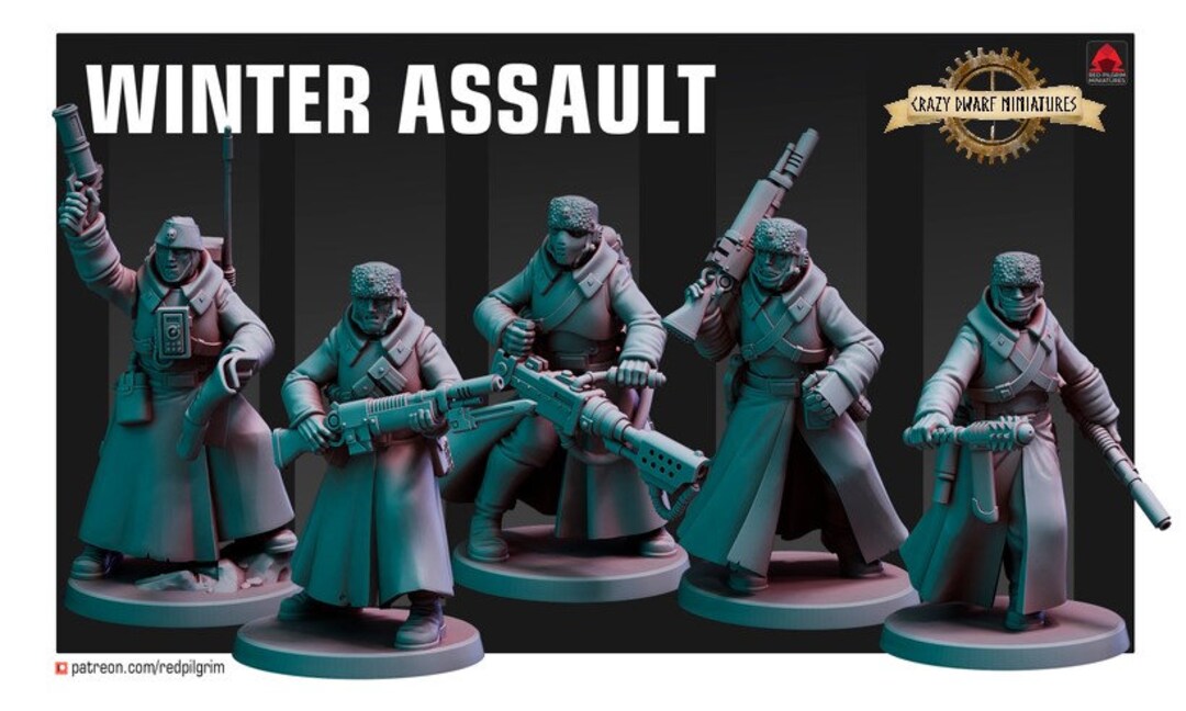 Winter Assault Squad 1 | 3D Printed Resin Miniature | by Red Pilgrim ...