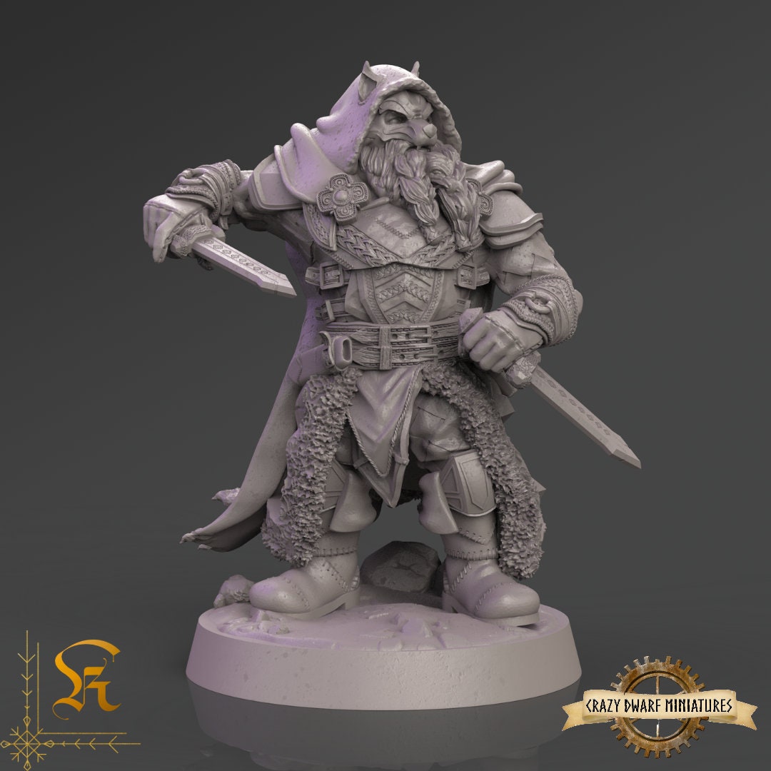 D&D Dwarf Rogue/ranger 4 | 3D Printed Resin Miniature | Various Scales ...