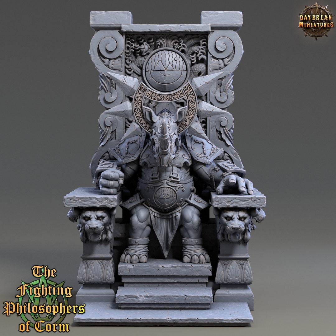 D&D Rhinokin King on Throne | Dungeons and Dragons | Gorgias the Mind ...