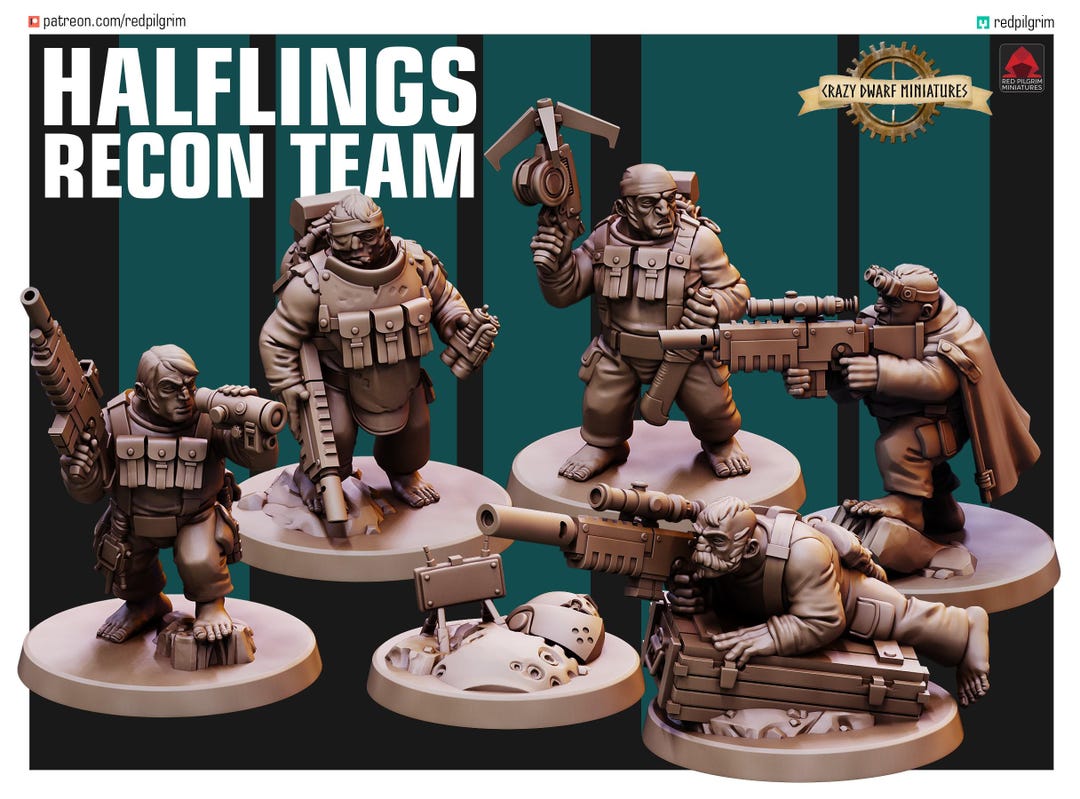 Imperial Halfling Recon Team 1 | 3D Printed Resin Miniature | by Red ...