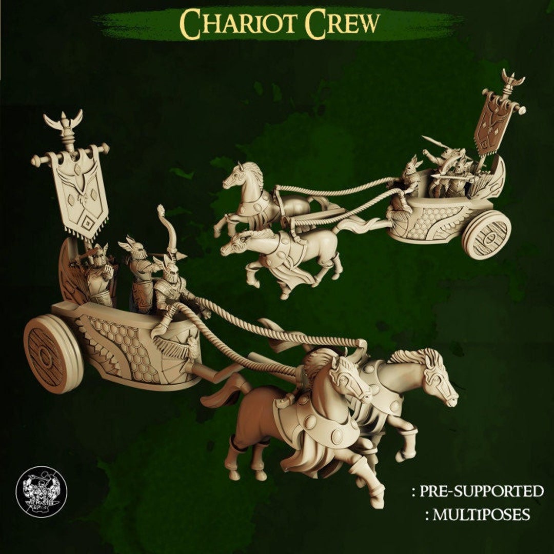High Elf Chariot D&D Elf Chariot 3D Printed Resin Miniature 32mm by the ...