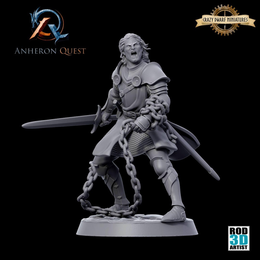 D&D Human Fighter/paladin | Berem | 3D Printed Resin Miniature | 32mm ...