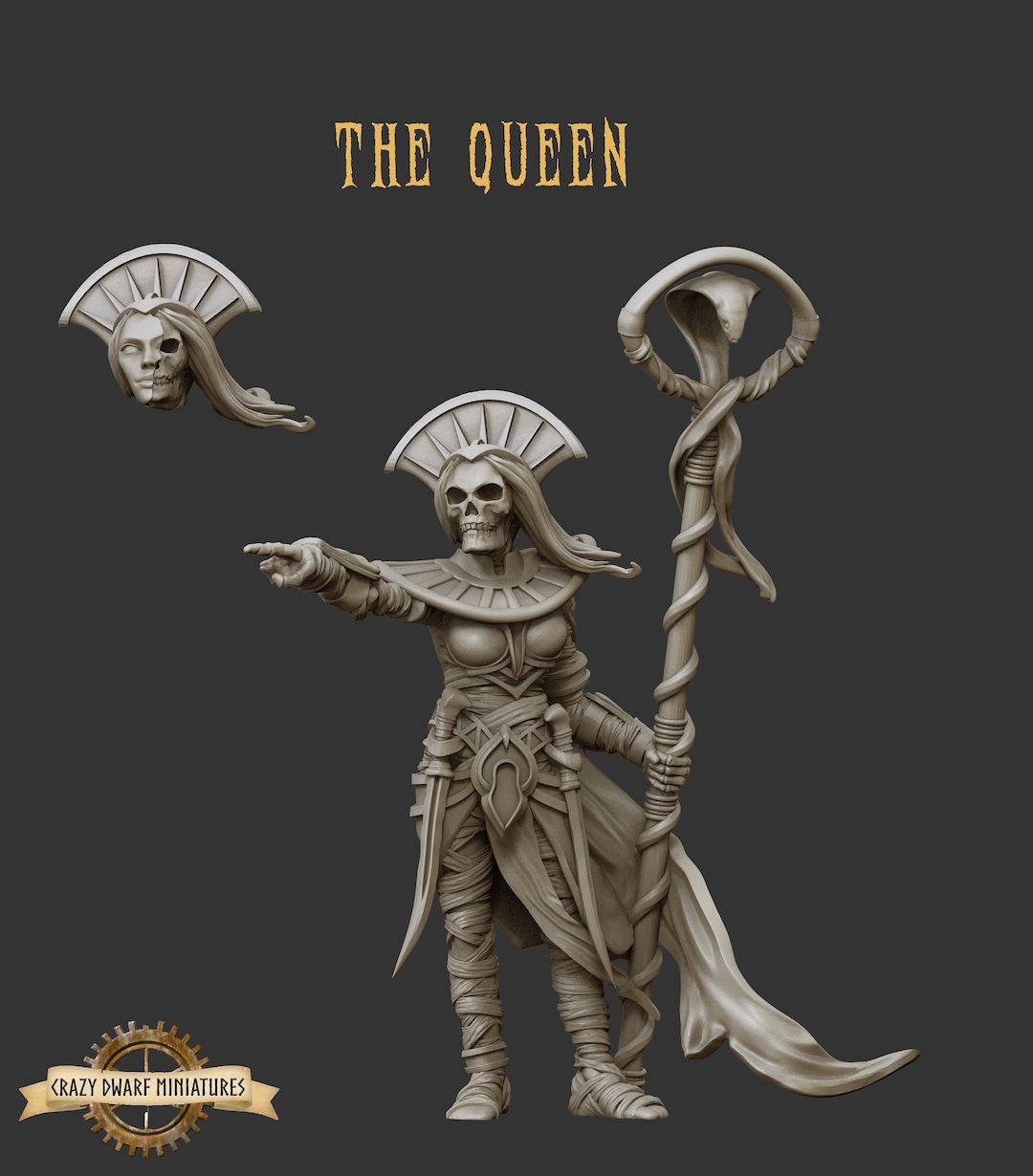 Skeleton High Priestess Queen | Pharaohs Legacy | 3D Printed Resin ...