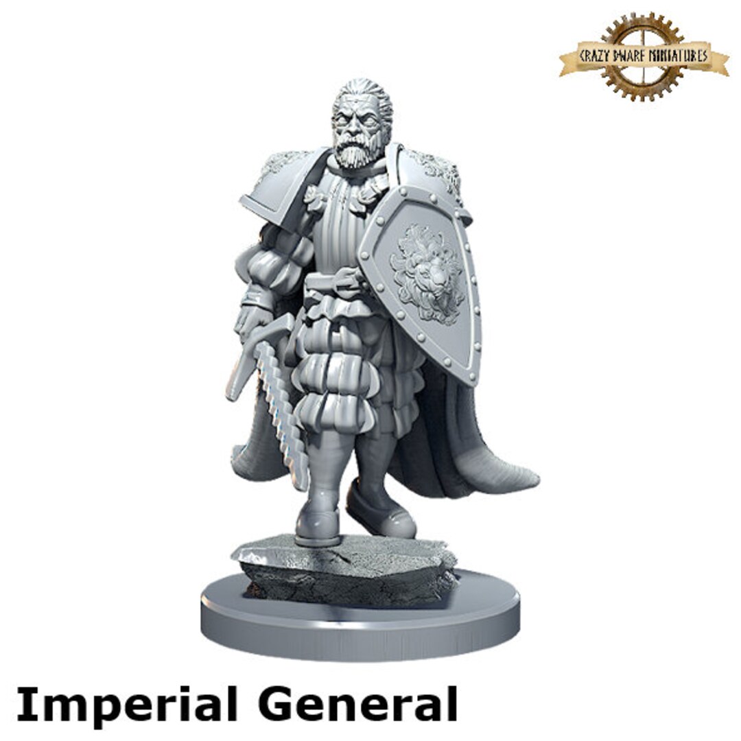 Imperial General | 28mm | Mercenary Warband | 3D Printed Resin ...