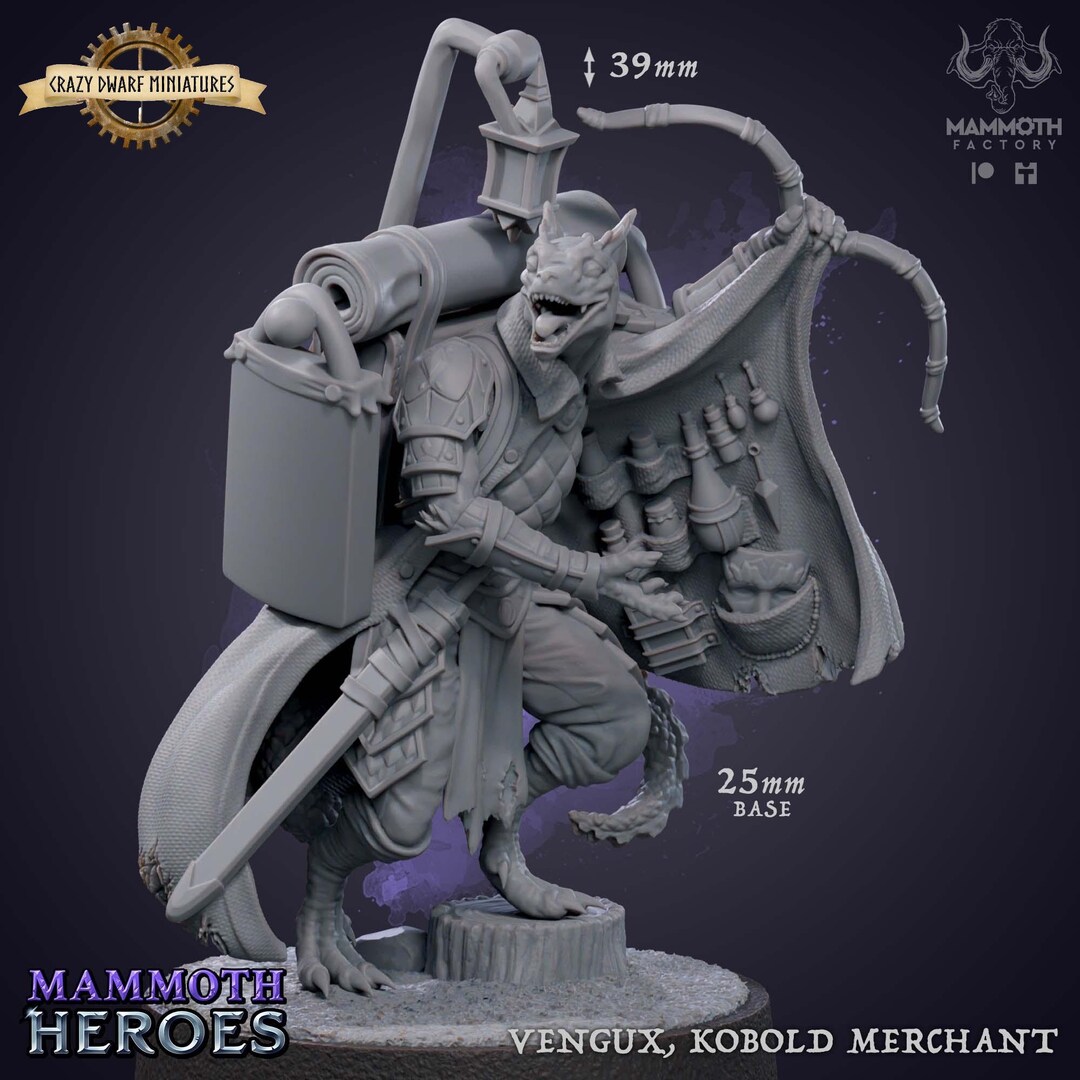 Vengux - Kobold Merchant/artificer | Mark of the Beast | 3D Printed ...
