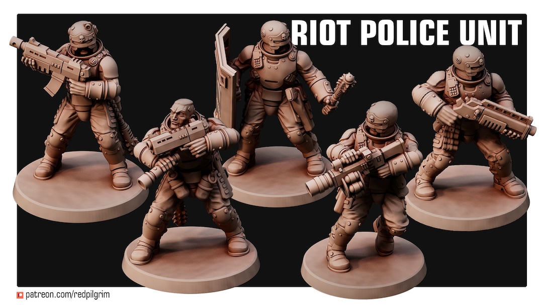 Imperial Riot Police Unit | 3D Printed Resin Miniature | by Red Pilgrim ...