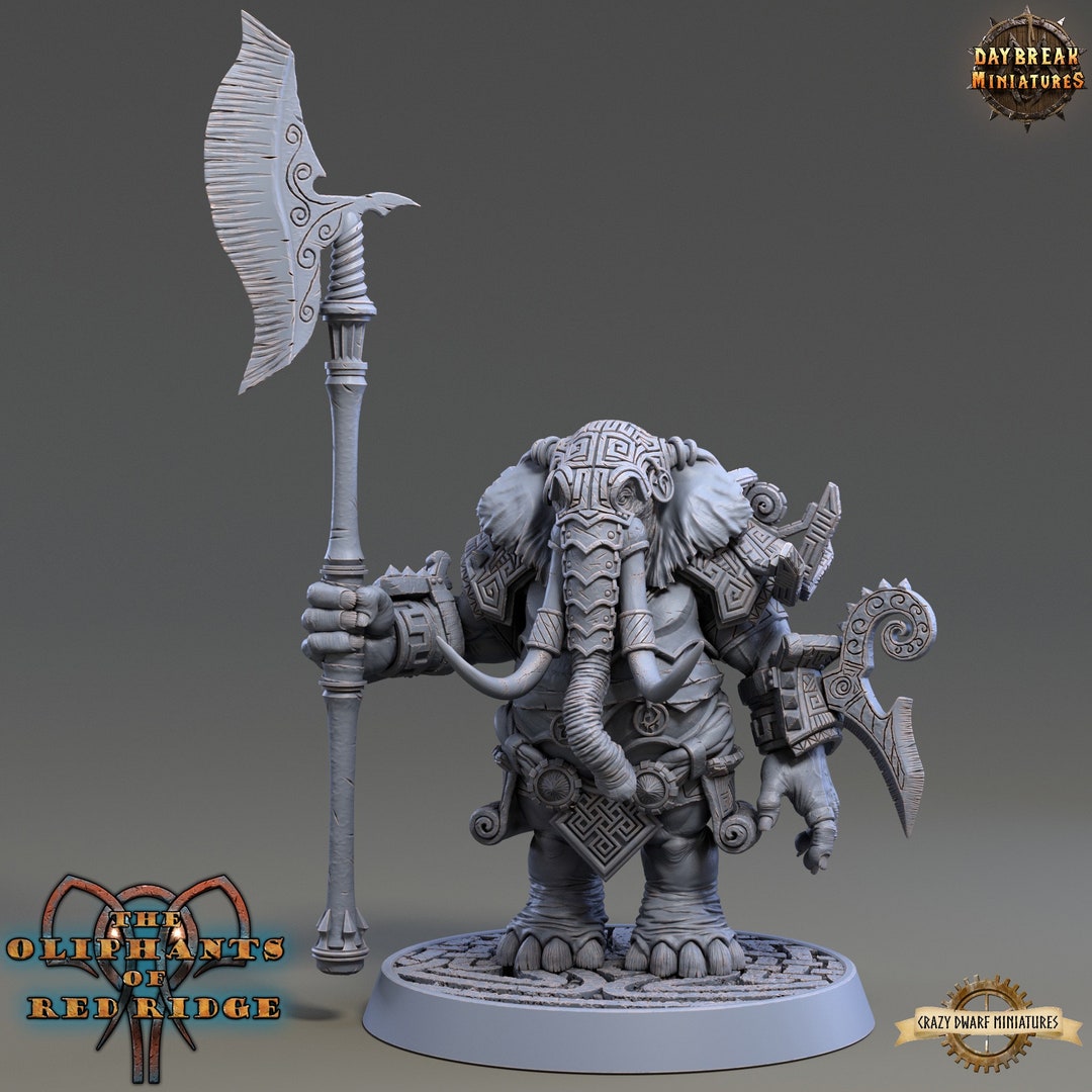 D&D Elephant Men Barbarian/fighter | Amarula Decree | 3D Printed Resin ...