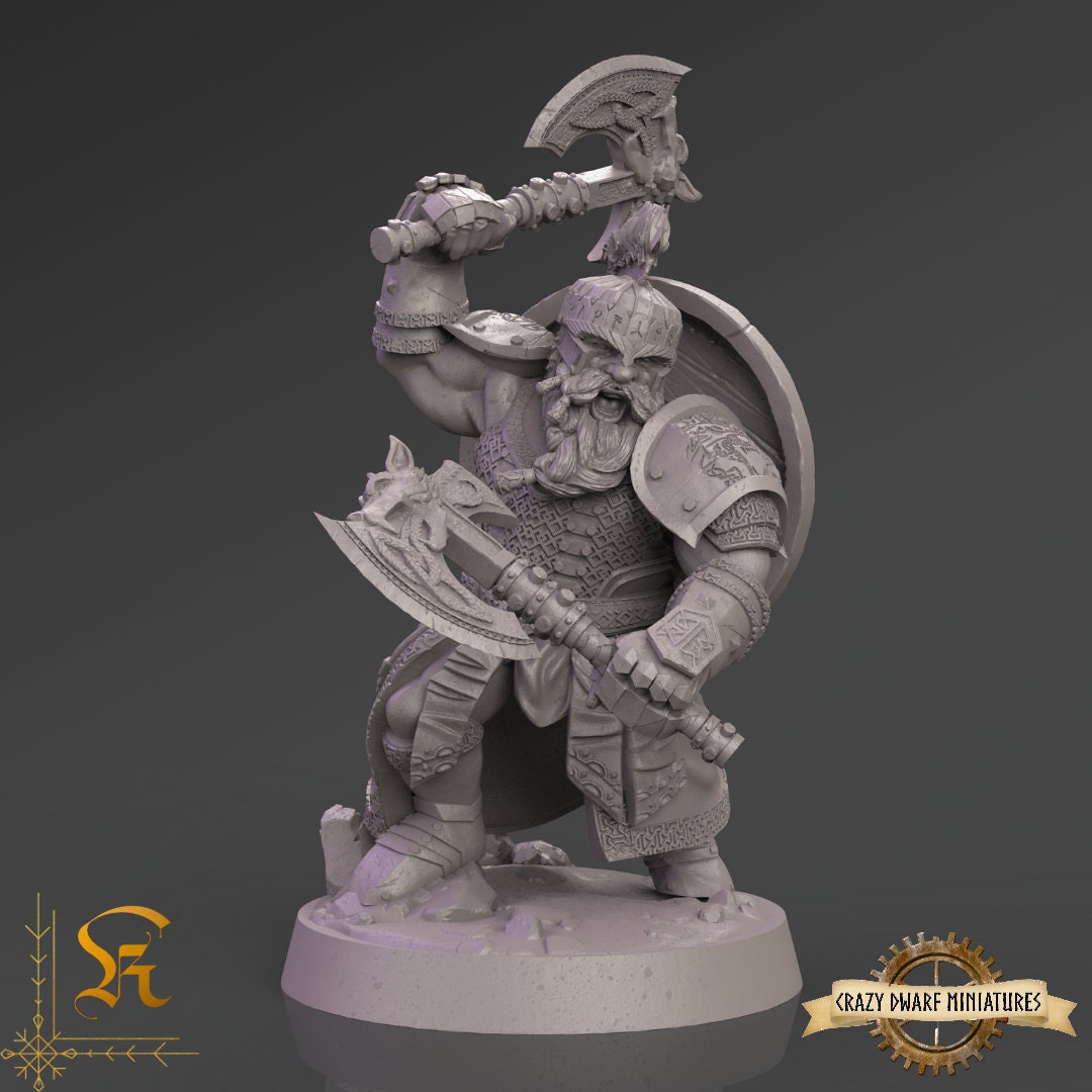 D&D Dwarf Fighter 3 | 3D Printed Resin Miniature | Various Scales | by ...