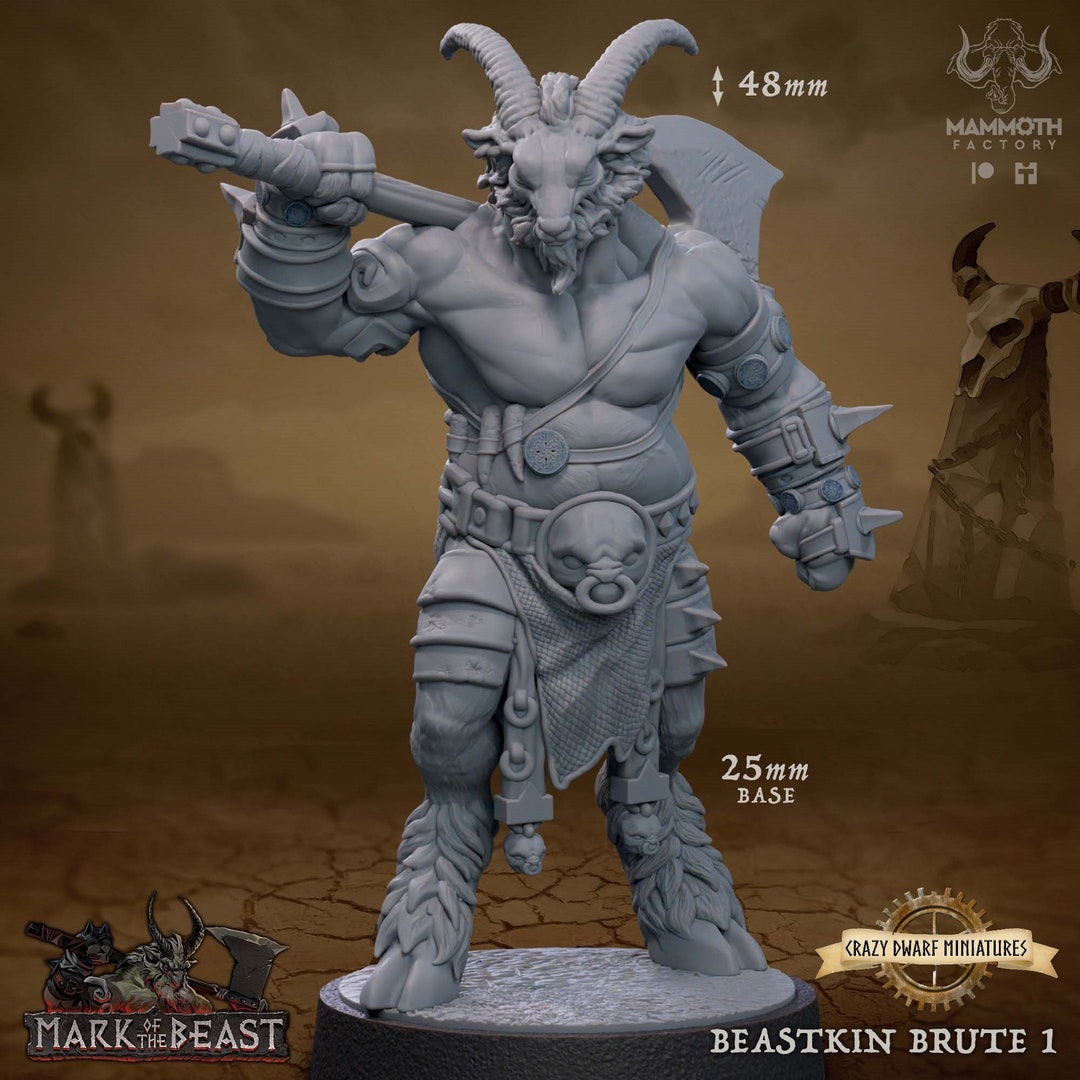 Beastkin Brute Mark of the Beast 3D Printed Resin - Etsy