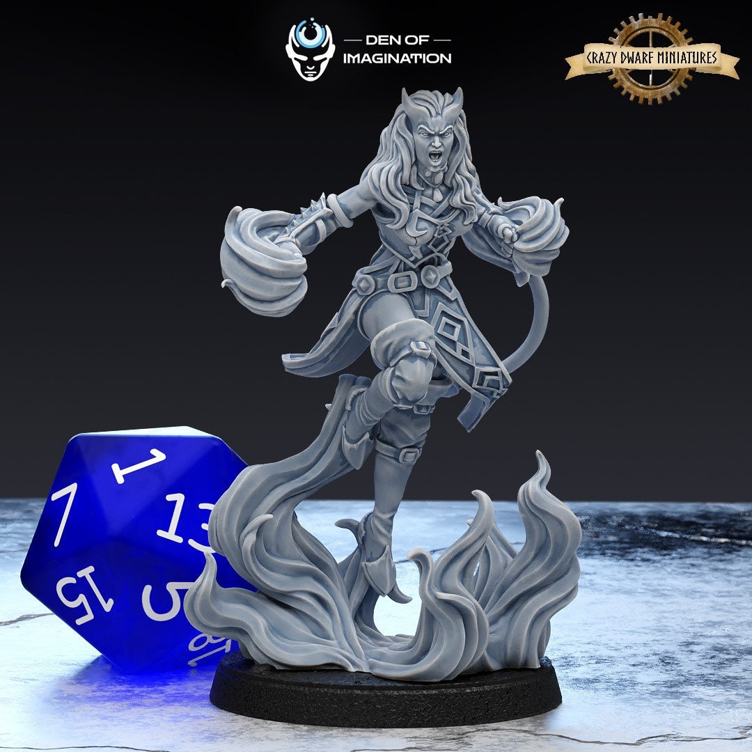 D&D Tiefling Sorcerer, Wizard, Warlock | Dungeons and Dragons | 28mm ...