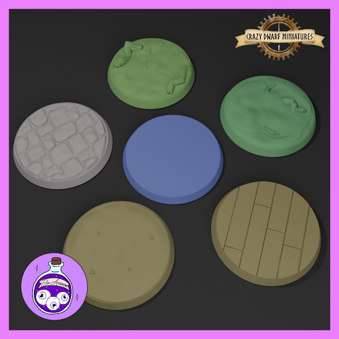 25mm Bases Set | Bases | 3D Printed Resin Miniature | by Ella's Arcanum ...