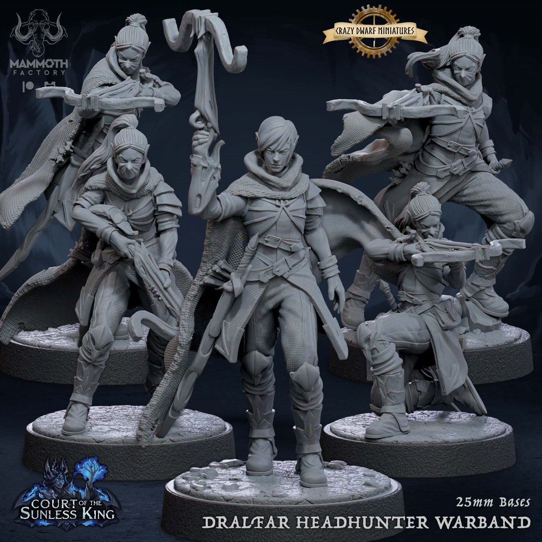 Dralfar Headhunters | Court of the Sunless King | 3D Printed Resin ...