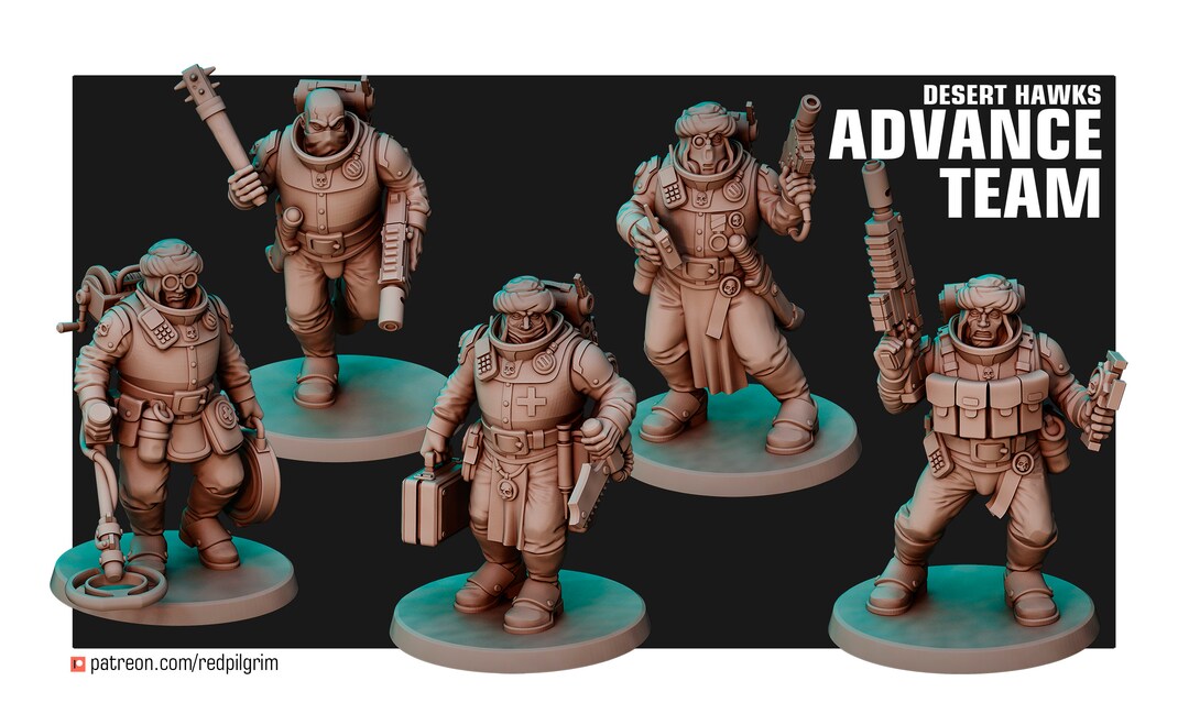 Desert Hawks Advance Team | 3D Printed Resin Miniature | by Red Pilgrim ...