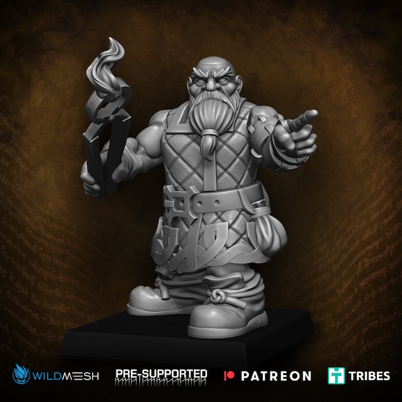 Runic Cannon Fantasy Dwarfs 3D Printed Resin Miniature - Etsy