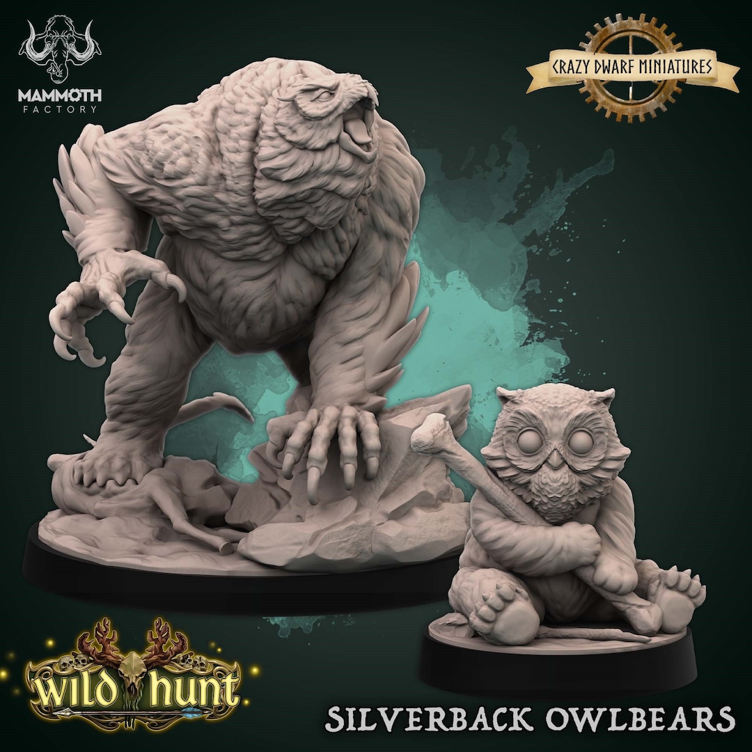 D&D Owlbear | Dungeons and Dragons | Silverback Owlbears | 28mm/32mm ...