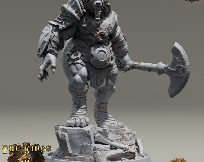 Leonin Female Barbarian Spear and Shield - Etsy