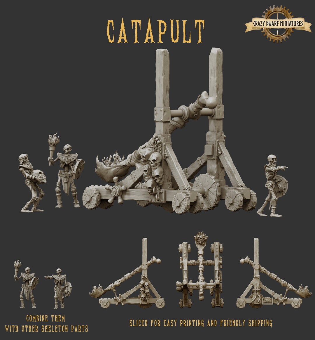 Skeleton Catapult | Undead Pharaohs | 28mm/32mm Miniature | by Crab ...