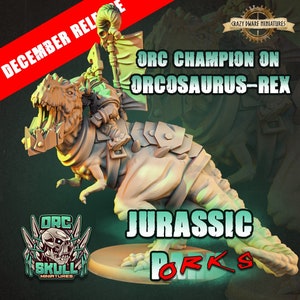 Orc Champion on T-rex | Fantasy Orcs | 3D Printed Resin Miniature | by ...