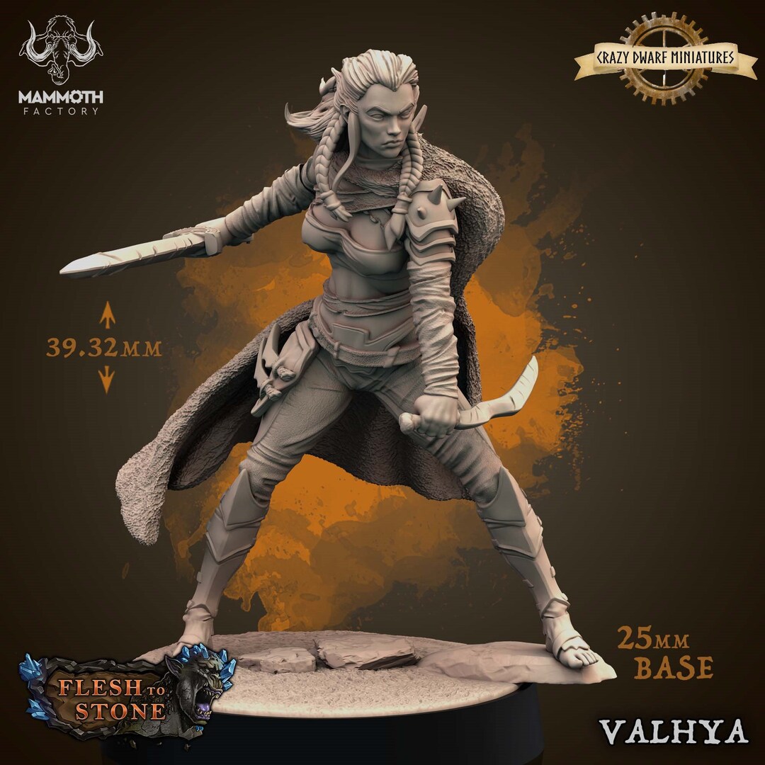 Valhya - Human Rogue/barbarian | Flesh to Stone | 3D Printed Resin ...